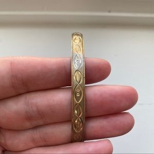 Vintage | Jewelry | Vintage Electrum Oval Football Bangle Bracelet ...